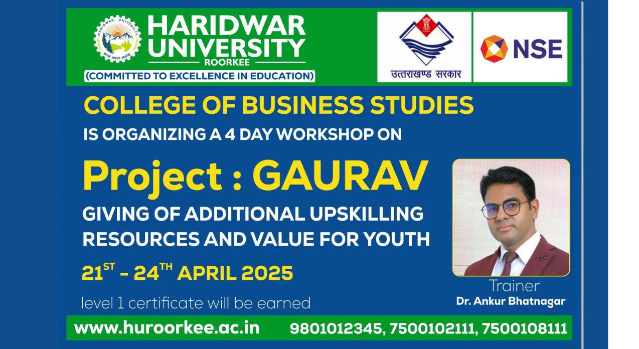 Project “Gaurav” Workshop Organized by the College of Business